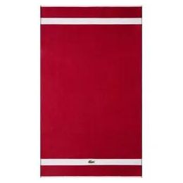 Badetuch Lacoste "LCASUAL", rouge, B:90cm L:150cm, Frottier, Obermaterial: 100% Baumwolle, Handt&uuml;cher, Badetuch, mit Label-Applikationen und Bord&uuml;re