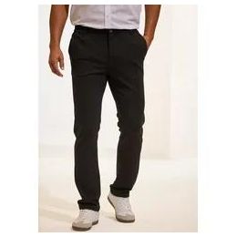 H.I.S. Stoffhose H.I.S "Dehnbund-Hose mit seitlichem Gummizug, auch in gro&szlig;en Gr&ouml;&szlig;en", Herren, Gr. 42, L&auml;nge 34, schwarz, Jersey, Obermaterial: 73% Baumwolle, 17% Polyamid, 10% Elasthan, comfort fit lang, Hosen Stoffhose, Komfortbund - besonders bequem