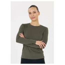 ENDURANCE ATHLECIA Langarmshirt ATHLECIA "Almi", Damen, Gr. 44, olivgr&uuml;n, 100% Polyester, unifarben, normal, Rundhals, Shirts Langarmshirt, mit feuchtigkeitsregulierender Funktion