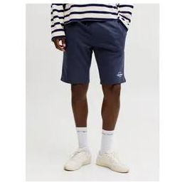 Jack & Jones Jogger Pants JACK & JONES "JPSTGORDON BRANDON SWEAT SHORTS", Damen, Gr. XS, N-Gr, navy blazer, Web, Obermaterial: 65% Polyester, 35% Baumwolle, unifarben, regular fit, Hosen