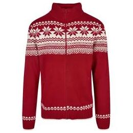 Strickjacke BRANDIT "Brandit Herren Cardigan Norweger", Herren, Gr. L, rot, 100% Polyacryl, mehrfarbig, normal, Rundhals, Strickjacken Strickjacke