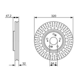 Bosch Bremsensatz, Scheibenbremse sg000003ow Vorderachse bel&uuml;ftet 320mm 32mm f&uuml;r HONDA