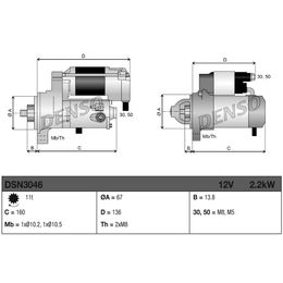DENSO Starter dsn3046 f&uuml;r VAUXHALL CITRO&Euml;N SUZUKI PEUGEOT MINI