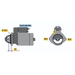 Bosch Starter 0986019980 f&uuml;r Opel Vaughall BMW