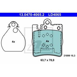 ATE Bremsensatz, Scheibenbremse Bremsen-Set VA + HA SIZW2N7GE0 Hinterachse voll 290mm 10mm f&uuml;r Mercedes