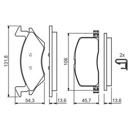 Bosch Bremsensatz, Scheibenbremse ijf140vw18 Vorderachse bel&uuml;ftet 238mm 18mm f&uuml;r TOYOTA LEXUS