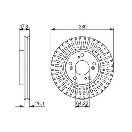 Bosch ijf140waj2 Vorderachse bel&uuml;ftet 280mm 25mm f&uuml;r HONDA