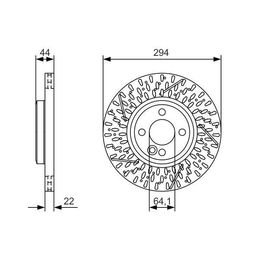 Bosch Bremsensatz, Scheibenbremse ijzjsgonm3 Vorderachse bel&uuml;ftet 294mm 22mm f&uuml;r MINI BMW