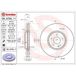 Brembo Bremsensatz, Scheibenbremse Bremsensatz-Vorderachse COATED DISC LINE / STANDARD sg00000cj2 Vorderachse innenbel&uuml;ftet 330mm 32mm f&uuml;r MERCEDES-BE