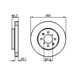 Bosch Bremsensatz, Scheibenbremse ijf140vte4 Vorderachse bel&uuml;ftet 260mm 23mm f&uuml;r HONDA