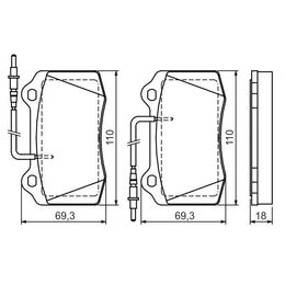Bosch Bremsensatz, Scheibenbremse ijf14112c2 Vorderachse bel&uuml;ftet 305mm 28mm f&uuml;r Peugeot Citro&euml;n