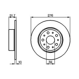 Bosch Bremsensatz, Scheibenbremse Bremsensatz-Hinterachse ijf1414228 Hinterachse voll 276mm 10mm f&uuml;r Ford Fiat LANCIA ALFA ROMEO