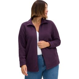 CR&Eacute;ATION L Damen Fleecejacke mit zwei Taschen traube Gr&ouml;&szlig;e 56