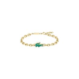 Armband Lacoste "ARTHOR", gelbgoldfarben, gr&uuml;n, gr&uuml;n, Armb&auml;nder, Damen, 20cm, Edelstahl, Armband, mit Glasstein - Emaille