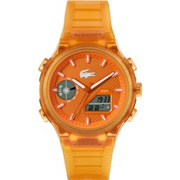 Chronograph Lacoste "LC33", transparent (orange (transparent)), Armbanduhren, Herren, Chronograph, Armbanduhr, Quarzuhr, Herren, analog, digital, Stoppfunktion
