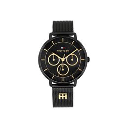 Multifunktionsuhr Tommy Hilfiger "Tea", schwarz, Armbanduhren, Herren, Quarzuhr, Armbanduhr, Damenuhr, Edelstahlarmband, analog