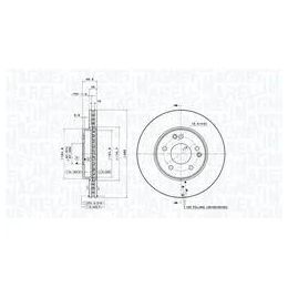 MAGNETI MARELLI Bremsscheibe 360406006901 innenbel&uuml;ftet-Bel&uuml;ftung mit tropfenf&ouml;rmigen Fl&uuml;geln 288mm 25mm f&uuml;r MERCEDES-BENZ