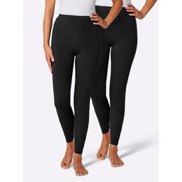 Leggings feel good, Damen, Gr. 24/25, Kurzgr&ouml;&szlig;en, schwarz, 95% Baumwolle, 5% Elasthan, unifarben, Hosen Leggings