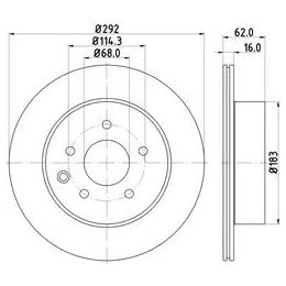 Hella Bremsscheibe 8dd355118711 292mm 16mm f&uuml;r RENAULT (DFAC) NISSAN SAMSUNG PORSCHE TOYOTA (FAW)