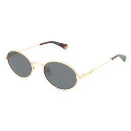 Polaroid 207365 | Unisex-Sonnenbrille | Fassung: Vollrand, Oval, Metall, Gold Rose | Glasfarbe: Grau