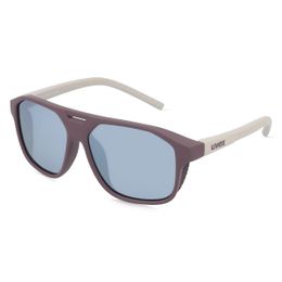 Uvex S533099 cosmic | Kinder-Sonnenbrille | Fassung: Vollrand, Eckig, Kunststoff, Rot Grau | Glasfarbe: Grau Spiegel Silber