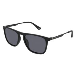 Police SPLQ80E | Herren-Sonnenbrille | Fassung: Vollrand, Quadratisch, Kunststoff, Schwarz Matt | Glasfarbe: Grau