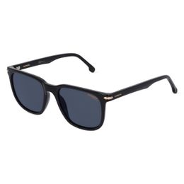 Carrera 300/S | Unisex-Sonnenbrille | Fassung: Vollrand, Quadratisch, Kunststoff, Schwarz Gl&auml;nzend | Glasfarbe: Grau