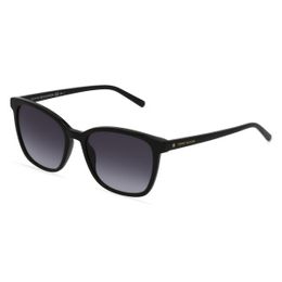 Tommy Hilfiger TH 1723/S | Damen-Sonnenbrille | Fassung: Vollrand, Quadratisch, Acetat, Schwarz Gl&auml;nzend | Glasfarbe: Grau Verlaufend