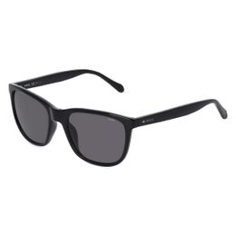 Fossil 3145/S | Herren-Sonnenbrille | Fassung: Vollrand, Quadratisch, Kunststoff, Schwarz Gl&auml;nzend | Glasfarbe: Grau