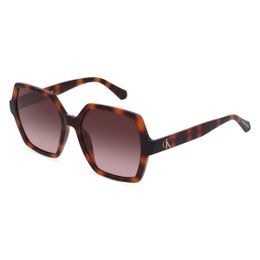 Calvin Klein Jeans CKJ21629S | Damen-Sonnenbrille | Fassung: Vollrand, Quadratisch, Kunststoff, Havanna Gl&auml;nzend | Glasfarbe: Braun Verlaufend