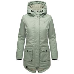 Parka Navahoo "Brinjaa", Damen, Gr. M (38), gr&uuml;n (mint), Obermaterial: 65% Polyester, 35% Baumwolle. Futter: 100% Polyester. Wattierung: 100% Polyester. &Auml;rmelfutter: 100% Polyester, Basic, tailliert Po-bedeckend, hoch geschlossener Ausschnitt, &Auml;rmel ohne &Auml;rmelschlitz Rippstrickb&uuml;ndchen kontrastfarben, Jacken Parka, Modischer Winter Kurzmantel mit zahlreichen Taschen