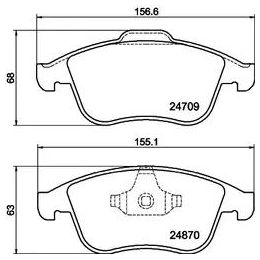 Hella Bremsbelagsatz, Scheibenbremse 8db355014801 f&uuml;r RENAULT TRUCKS SAMSUNG