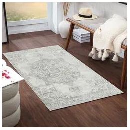 Teppich LIVABLISS "CORO", grau, B:80cm H:11mm L:150cm, Kunstfaser, Teppiche, Teppich, Boho Kurzflor Orientteppich, Wohnzimmer, Schlafzimmer, Grau