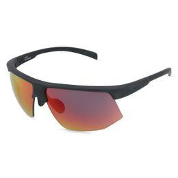 Uvex S534010 aerios | Unisex-Sonnenbrille | Fassung: Halbrand, Eckig, TR90, Schwarz | Glasfarbe: Rot Spiegel Rot