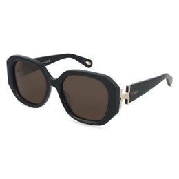 Chlo&eacute; Chlo&eacute; CH0236S | Damen-Sonnenbrille | Fassung: Vollrand, Eckig, Acetat, Schwarz | Glasfarbe: Braun