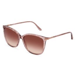 Rodenstock 3340 | Damen-Sonnenbrille | Fassung: Vollrand, Butterfly, Kunststoff, Honig Transparent | Glasfarbe: Braun Verlaufend