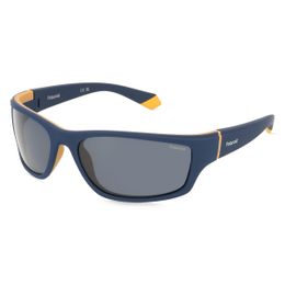 Polaroid PLD 2135/S | Herren-Sonnenbrille | Fassung: Vollrand, Eckig, Kunststoff, Blau Gelb | Glasfarbe: Blau