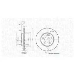 MAGNETI MARELLI Bremsscheibe 360406007501 innenbel&uuml;ftet-Bel&uuml;ftung mit tropfenf&ouml;rmigen Fl&uuml;geln 288mm 25mm f&uuml;r MERCEDES-BENZ