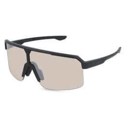 Uvex S534003 ramp | Unisex-Sonnenbrille | Fassung: Halbrand, Monoscheibe, TR90, Schwarz | Glasfarbe: Grau Spiegel Silber