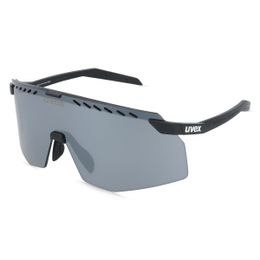 Uvex S534013 pace stage | Unisex-Sonnenbrille | Fassung: Randlos, Monoscheibe, TR90, Schwarz | Glasfarbe: Grau Spiegel Silber