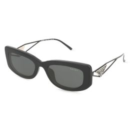 Prada 0PR 14YS | Damen-Sonnenbrille | Fassung: Vollrand, Eckig, Acetat, Schwarz | Glasfarbe: Grau