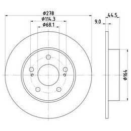 DON Bremsscheibe pcd21002 278mm 9mm f&uuml;r SAMSUNG NISSAN