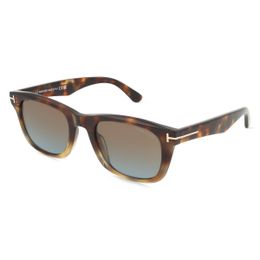 Tom Ford FT1076 KENDEL | Unisex-Sonnenbrille | Fassung: Vollrand, Quadratisch, Acetat, Havanna | Glasfarbe: Grau Verlaufend
