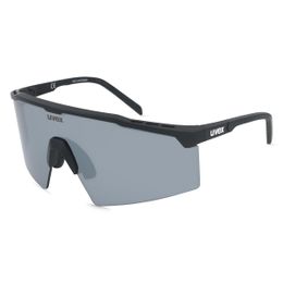 Uvex S5340042216 flowline | Unisex-Sonnenbrille | Fassung: Halbrand, Monoscheibe, TR90, Schwarz | Glasfarbe: Grau Spiegel Silber