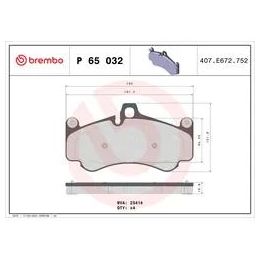 Brembo Bremsbelagsatz, Scheibenfeststellbremse p65032 f&uuml;r PORSCHE RAM