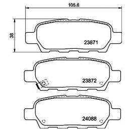 Hella Bremsbelagsatz, Scheibenbremse 8db355010241 f&uuml;r FENGSHEN NISSAN (DFAC) INFINITI SAMSUNG SUZUKI