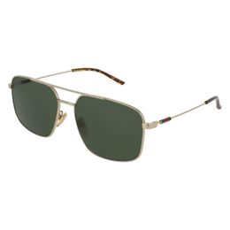 Gucci GG2096SA | Herren-Sonnenbrille | Fassung: Vollrand, Eckig, Metall, Gold | Glasfarbe: Gr&uuml;n