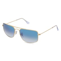 Ray-Ban RB3779 EXPLORER 3 | Unisex-Sonnenbrille | Fassung: Vollrand, Quadratisch, Metall, Gold | Glasfarbe: Blau Verlaufend