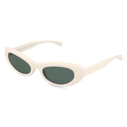 Fielmann BD 606 SUN FA CANDIS | Damen-Sonnenbrille | Fassung: Vollrand, Cat Eye, Acetat Spritzguss, Creme Gl&auml;nzend | Glasfarbe: Gr&uuml;n