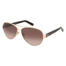 Marc Jacobs 699/S | Damen-Sonnenbrille | Fassung: Vollrand, Pilot, Metall, Gold Havanna | Glasfarbe: Braun